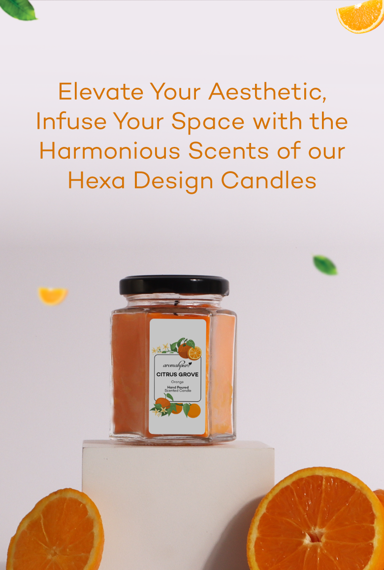 Buy Long Lasting Soy Wax Hexa Glass Jar Candles – Aromahpure