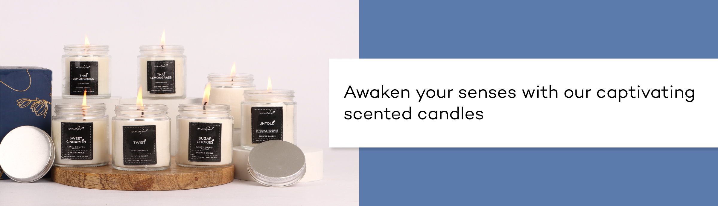 Buy Long Lasting Soy Wax Screw Glass Jar Candles – Aromahpure