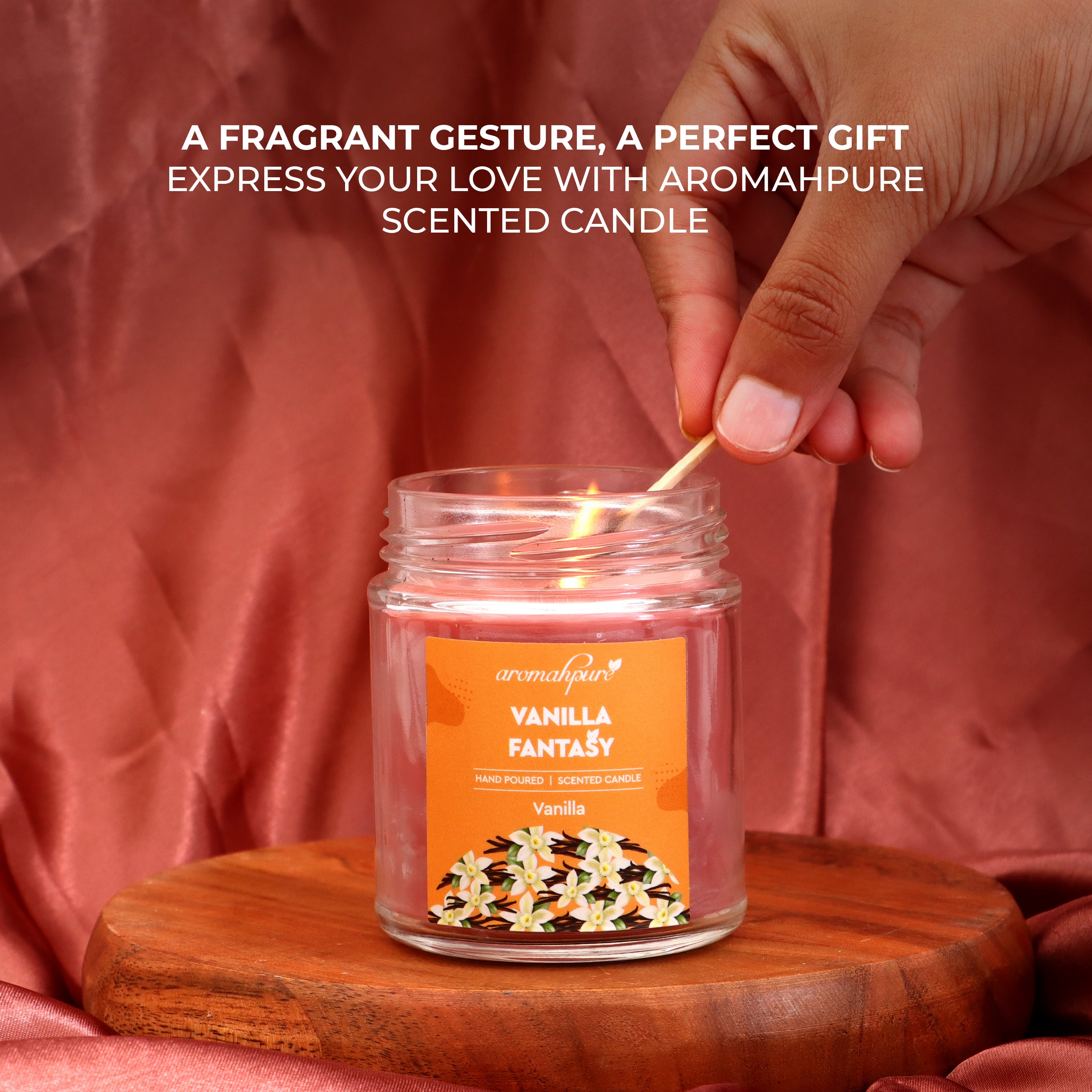 Buy Best Scented Round Glass Jar Candles at Aromahpure - 100% Soy Wax